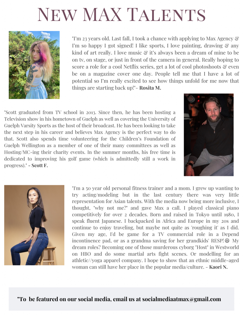 MODEL AGENCY TORONTO – NEW TALENTS | MAX Agency