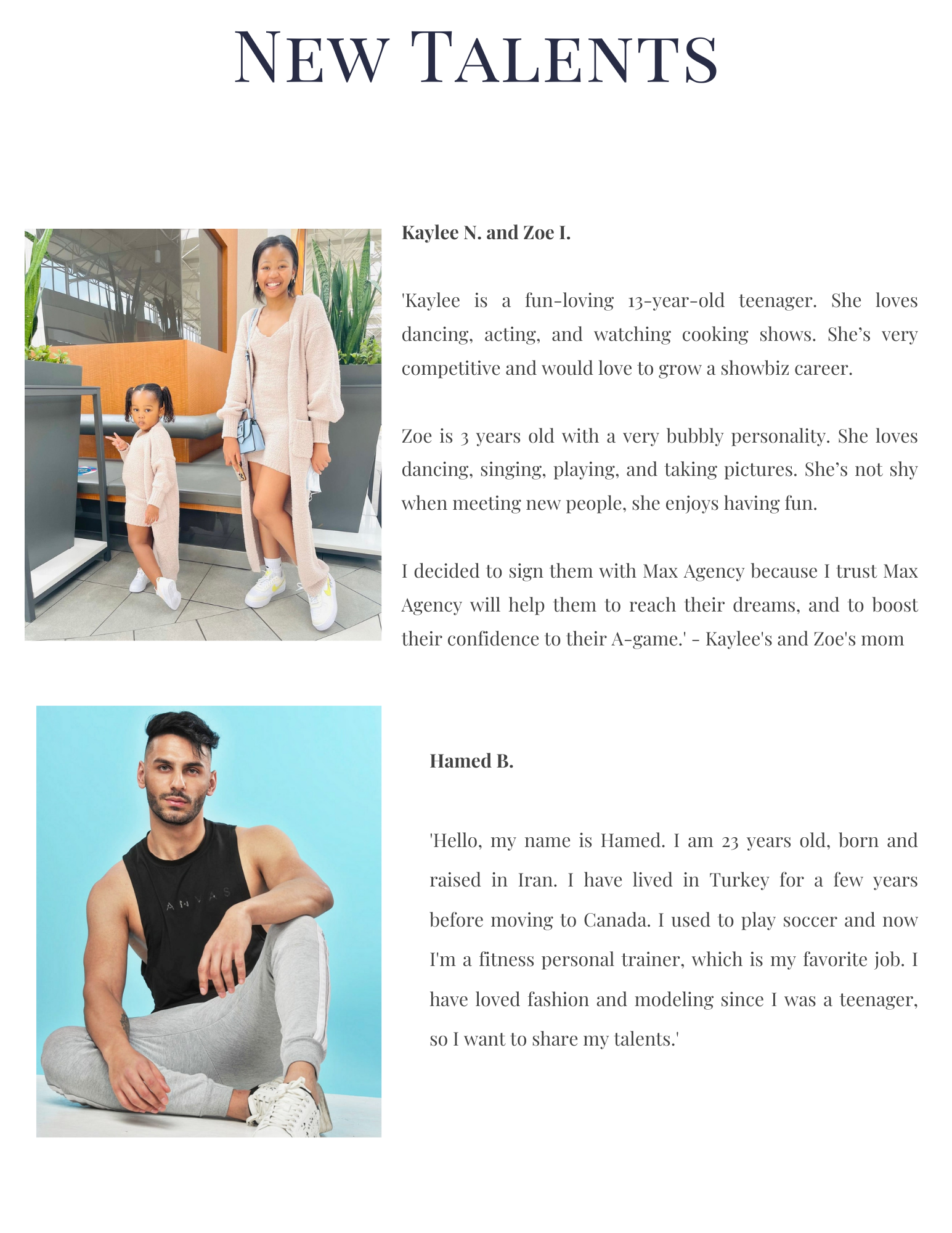 Model Agency Toronto – Kids Modeling Toronto – New Talents | MAX Agency