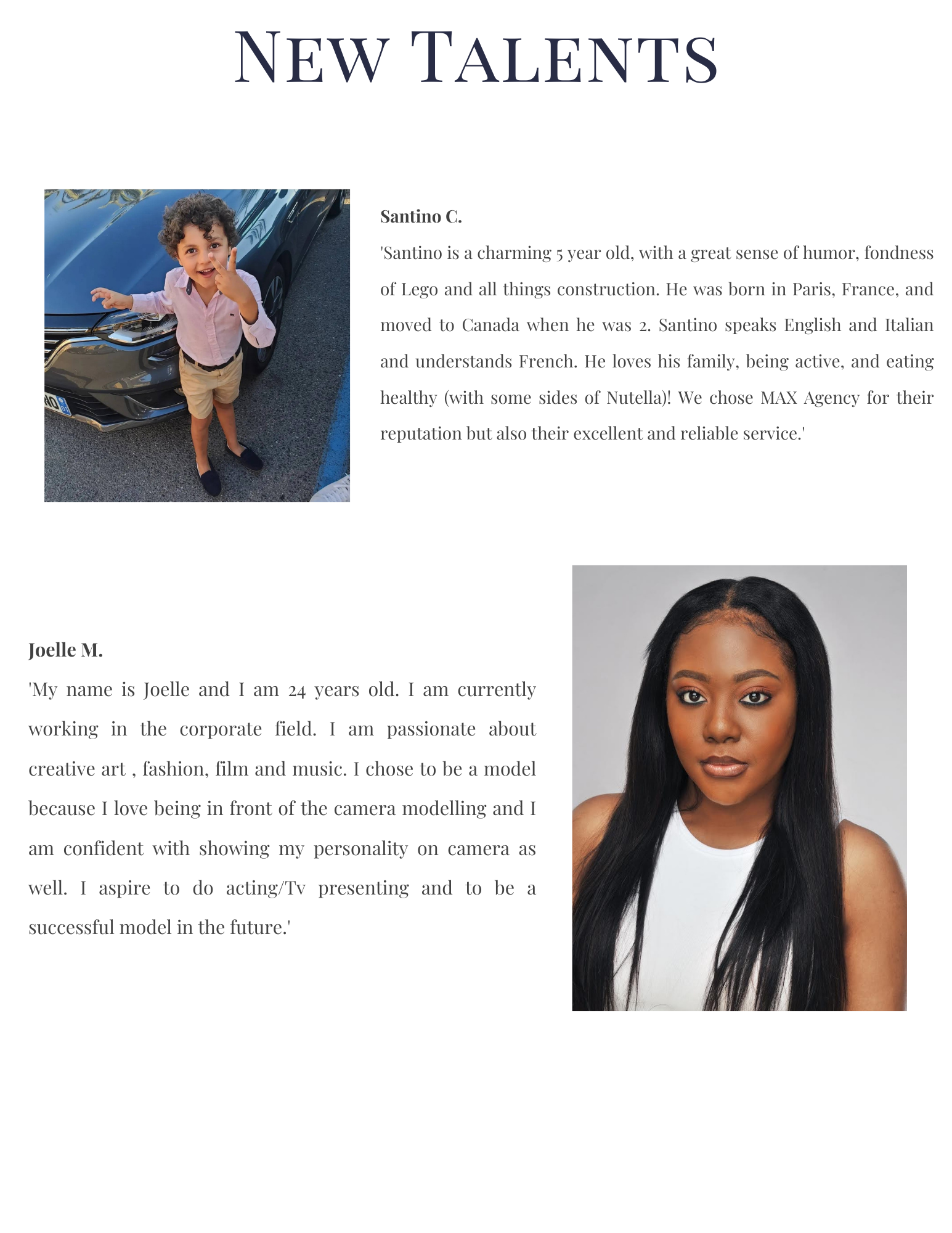 Model Agency Toronto – Kids Modeling Toronto – New Talents | MAX Agency